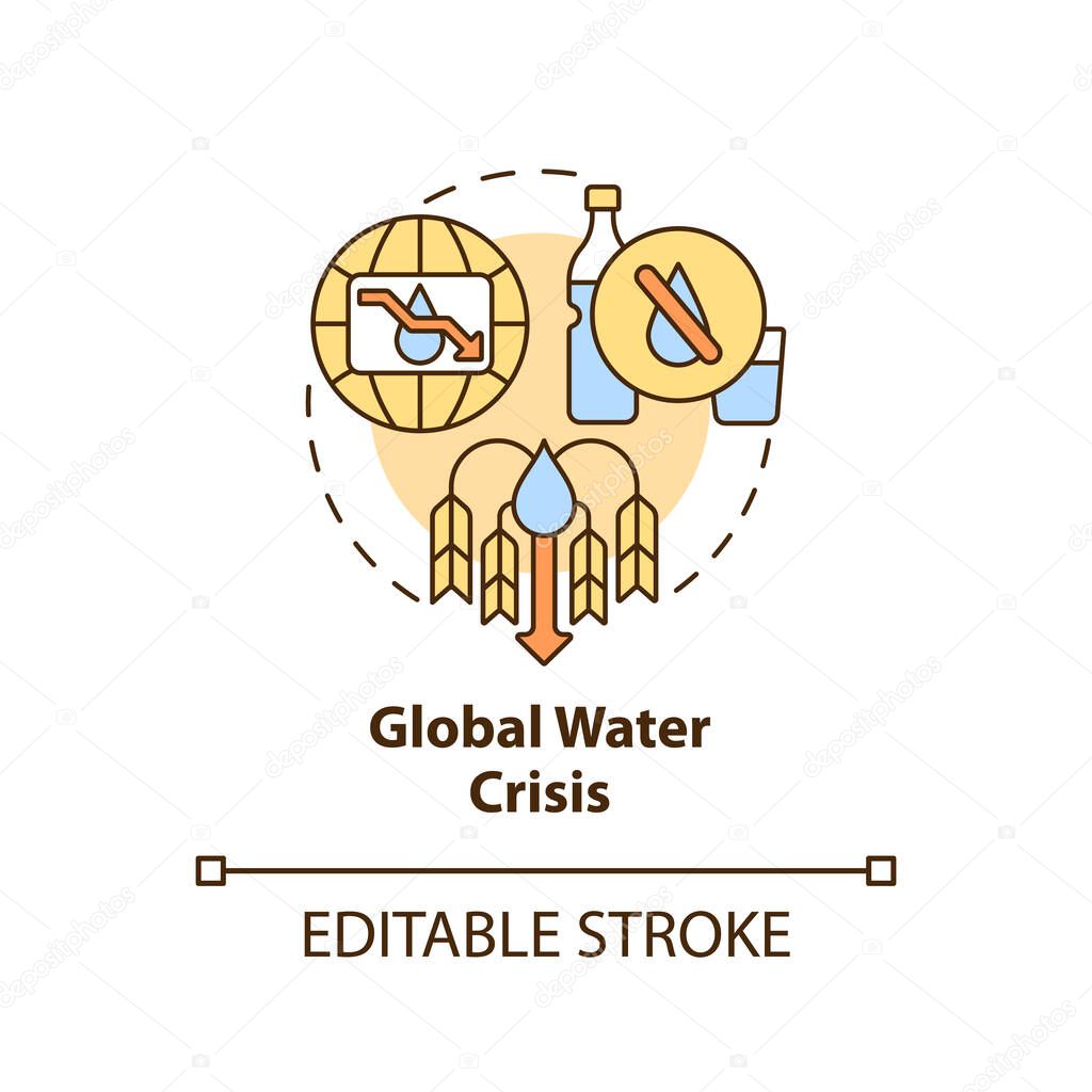 Icono del concepto de crisis global del agua. Retos para lograr la ...