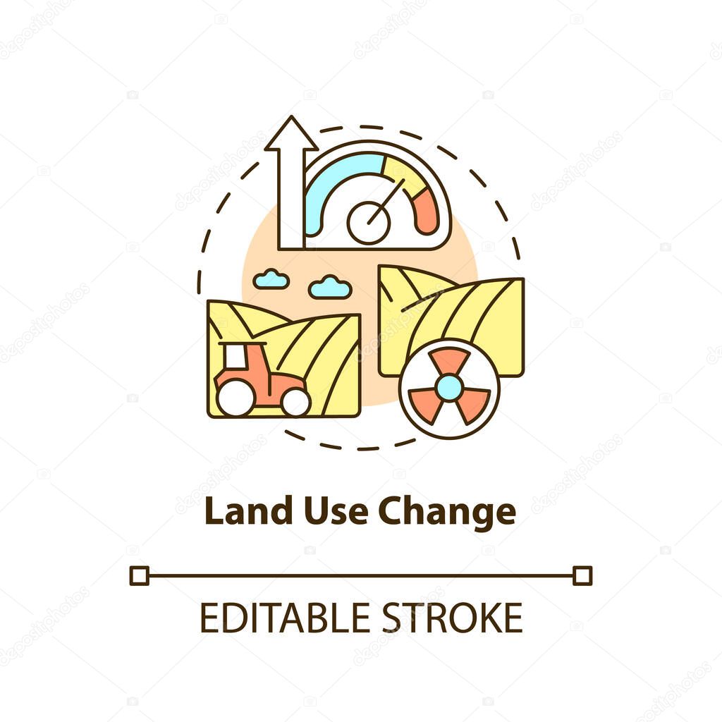 Icono del concepto de cambio de uso del suelo. Contaminación del suelo ...