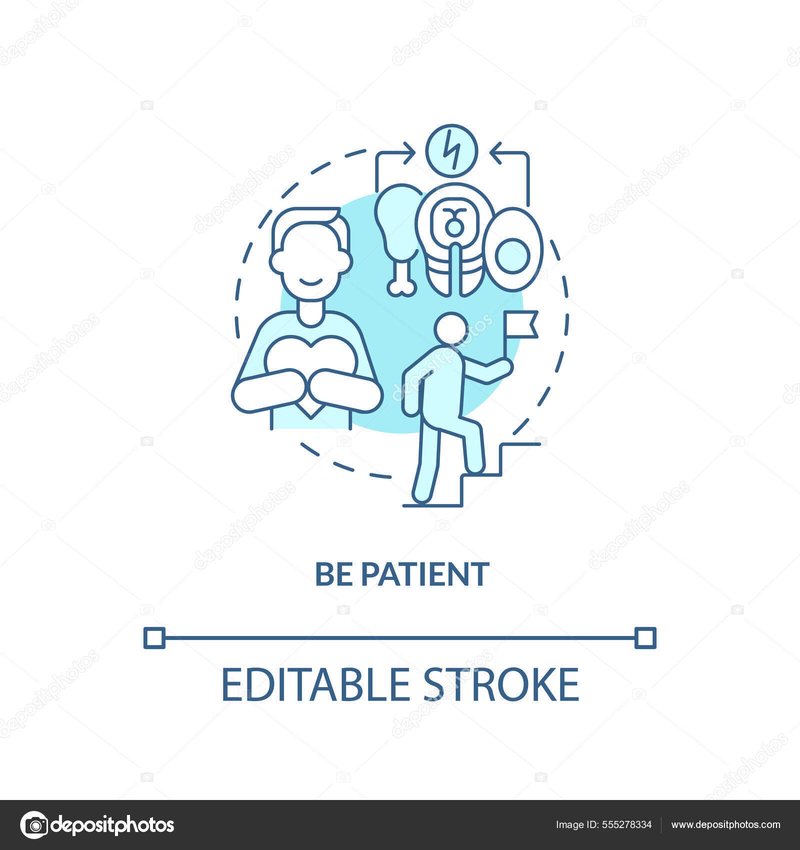 Patient Turquoise Concept Icon Set Healthy Habits Approaches Healthy ...