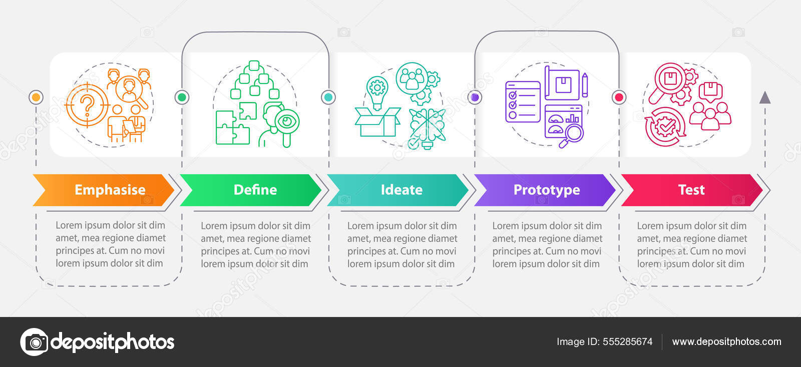 Design Thinking Process Business Rectangle Infographic Template Data ...