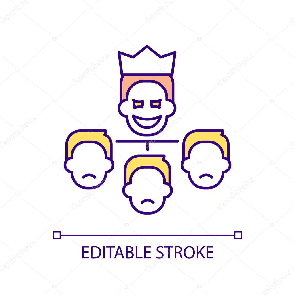 Líder tiránico icono de color RGB. Poder absoluto y autoridad. Cruel y ...