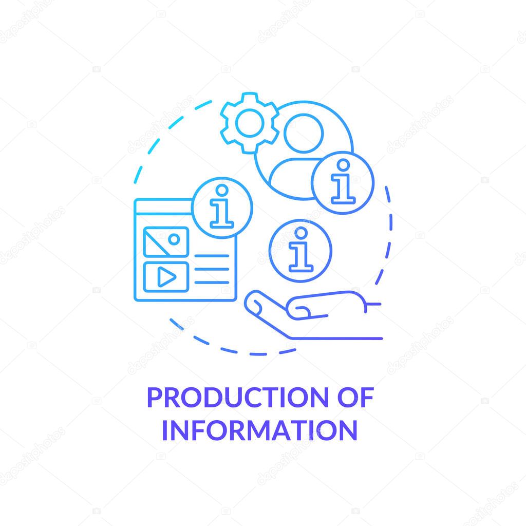 Producci n de informaci n icono concepto gradiente azul 2024