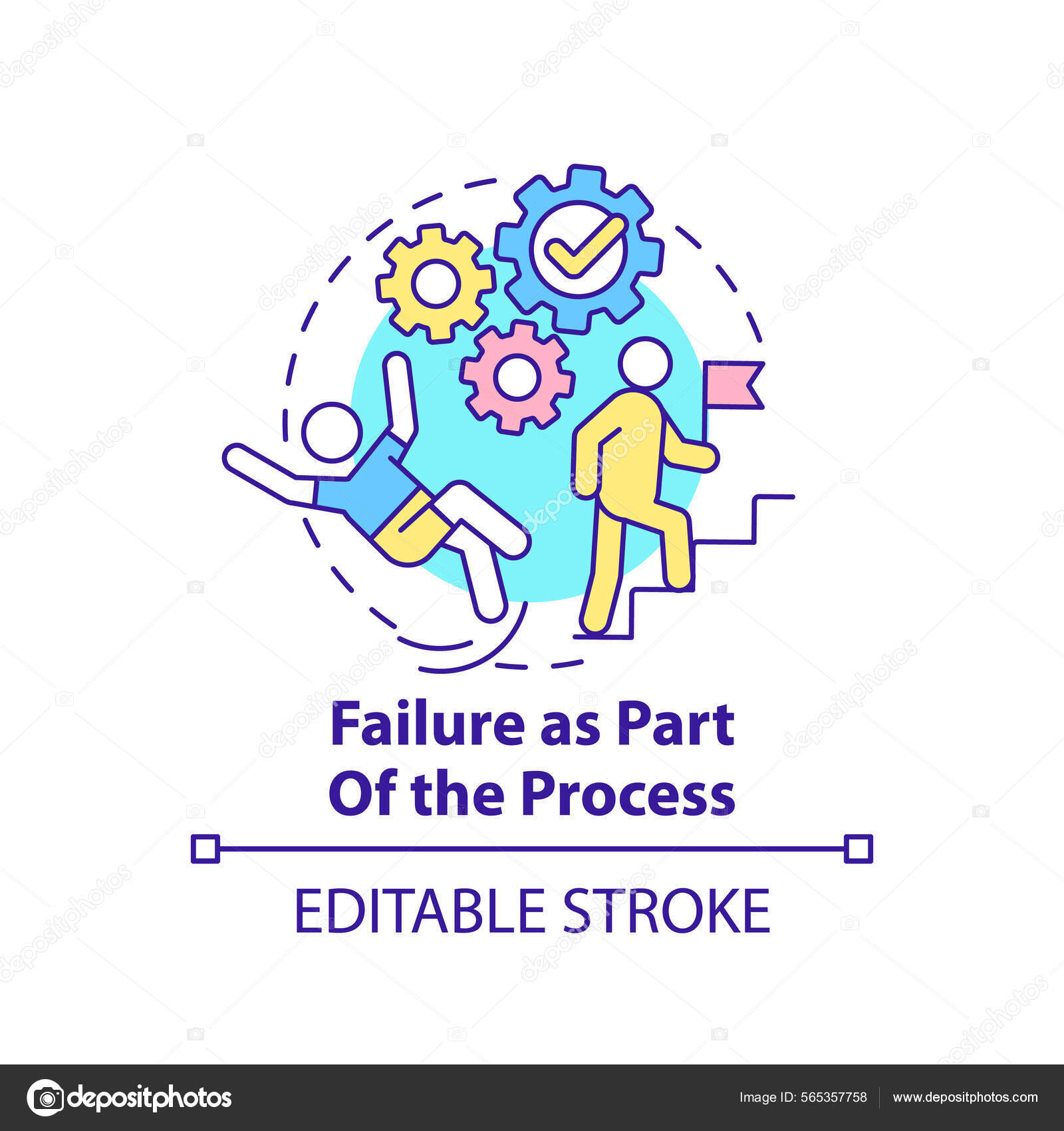 Failure as part of process concept icon Stock Vector Image by ©bsd ...