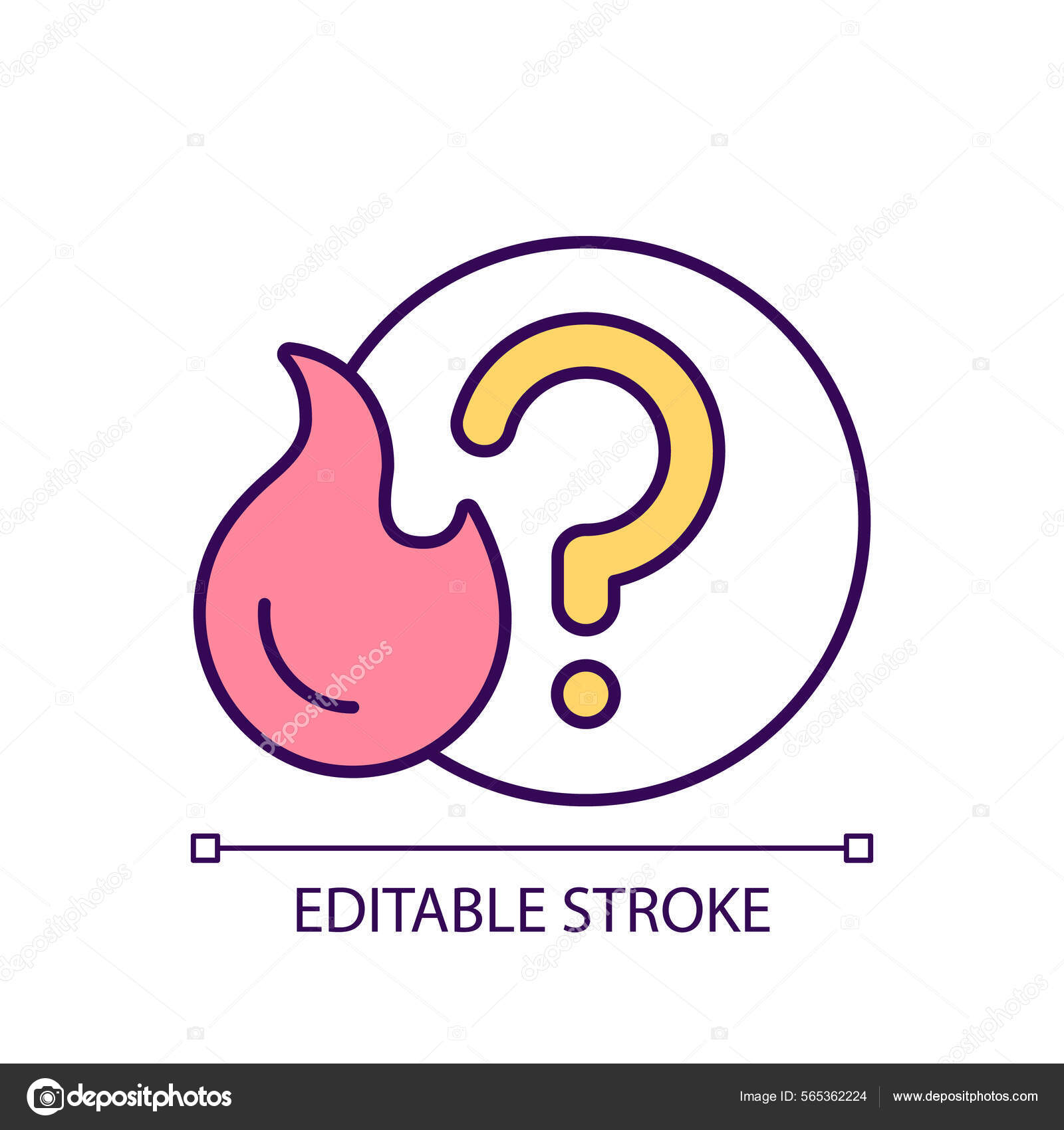 Question mark and burning flame RGB color icon Stock Vector Image by ...