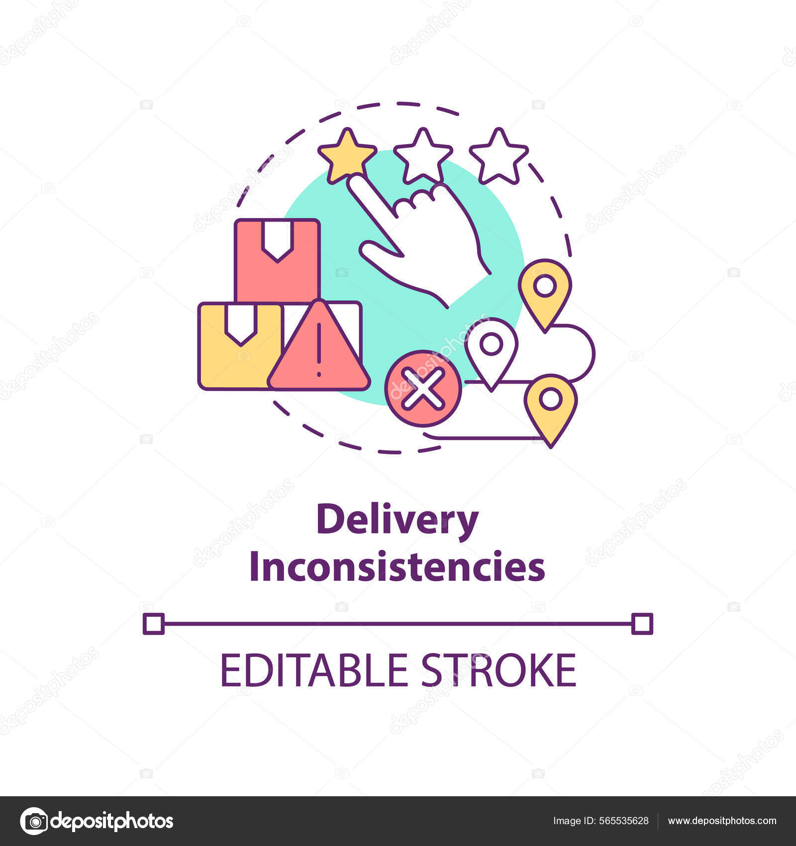 Delivery inconsistencies concept icon Stock Vector Image by ©bsd #565535628