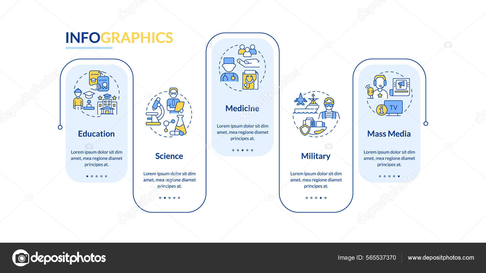 Public social institutions rectangle infographic template Stock Vector ...