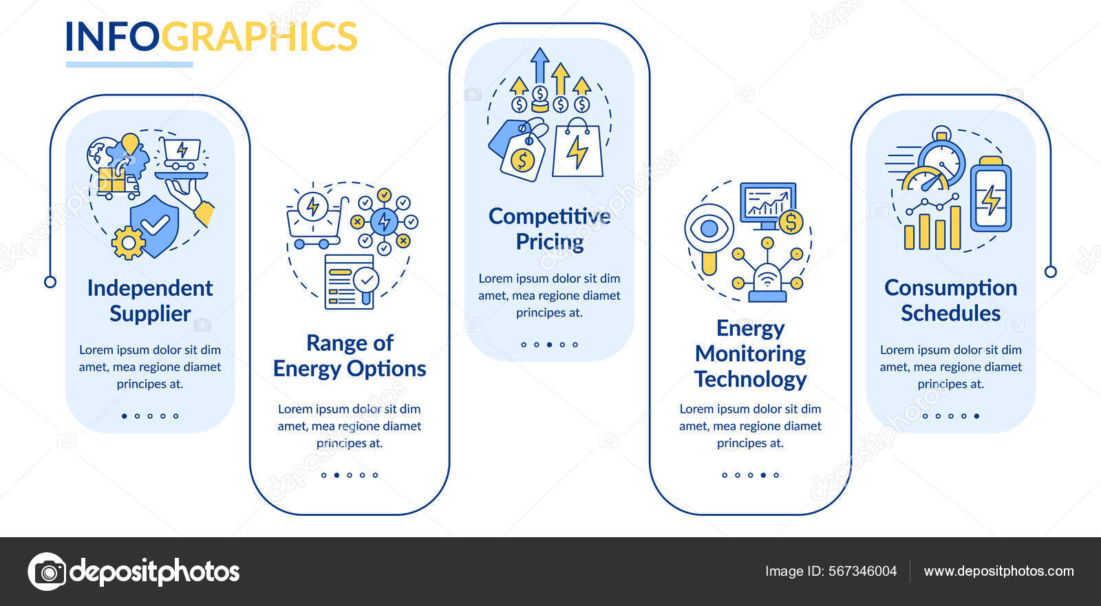Energy Strategy Key Elements Rectangle Infographic Template Schedules ...
