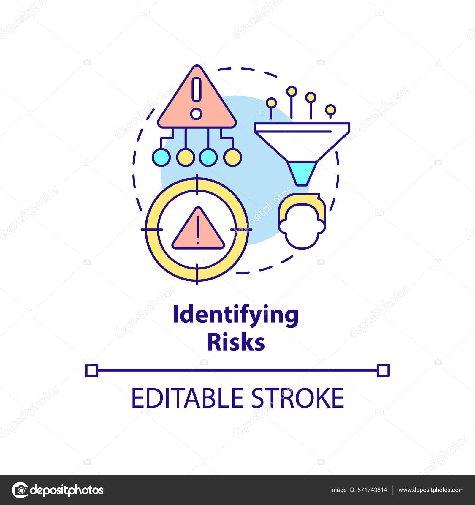 Identifying Risks Concept Icon Risk Management Process Abstract Idea ...
