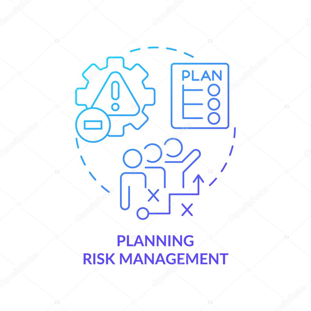 Planificación de la gestión de riesgos icono de concepto de gradiente ...
