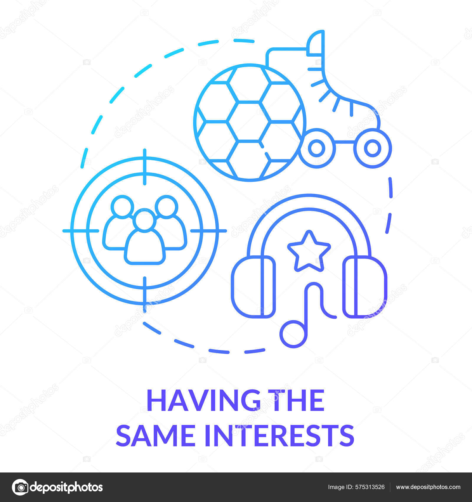 Having Same Interests Blue Gradient Concept Icon Peer Influence Teenage ...