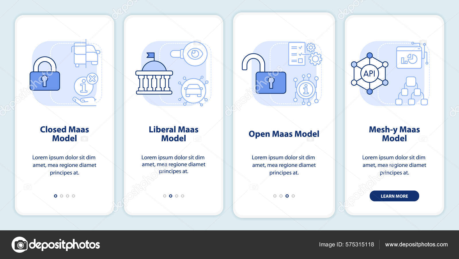 Maas Models Light Blue Onboarding Mobile App Screen Digital System Stock Vector Image by ©bsd ...