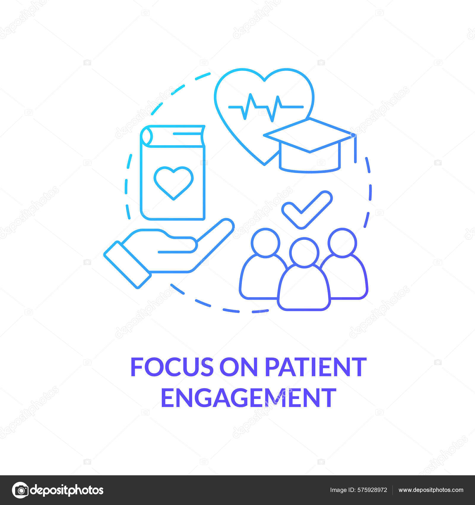 Focus Patient Engagement Blue Gradient Concept Icon Healthcare System ...