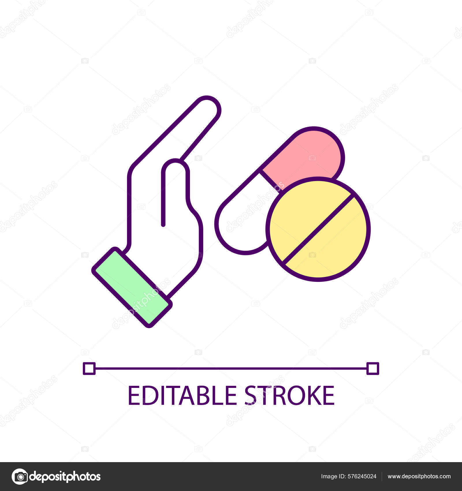 Medication Refusal Rgb Color Icon Disposing Medicines Declining Medical ...