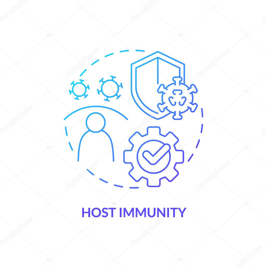 Host immunity blue gradient concept icon. Immune system. Pandemic ...