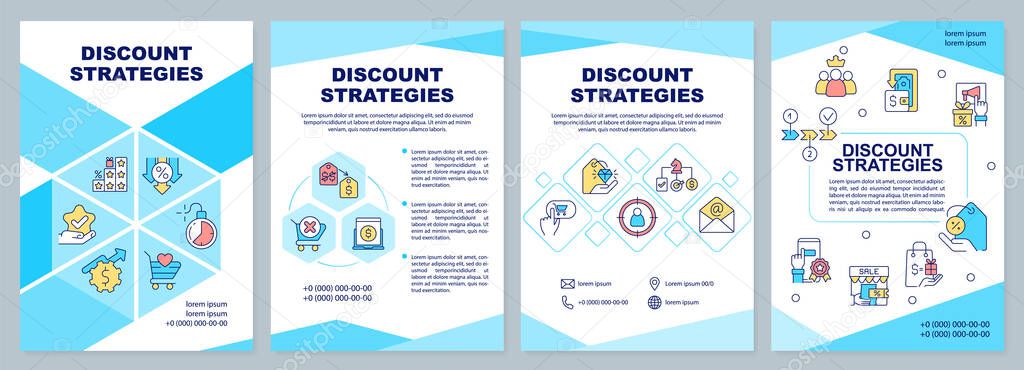 Discount strategies blue brochure template. Business plan. Leaflet ...