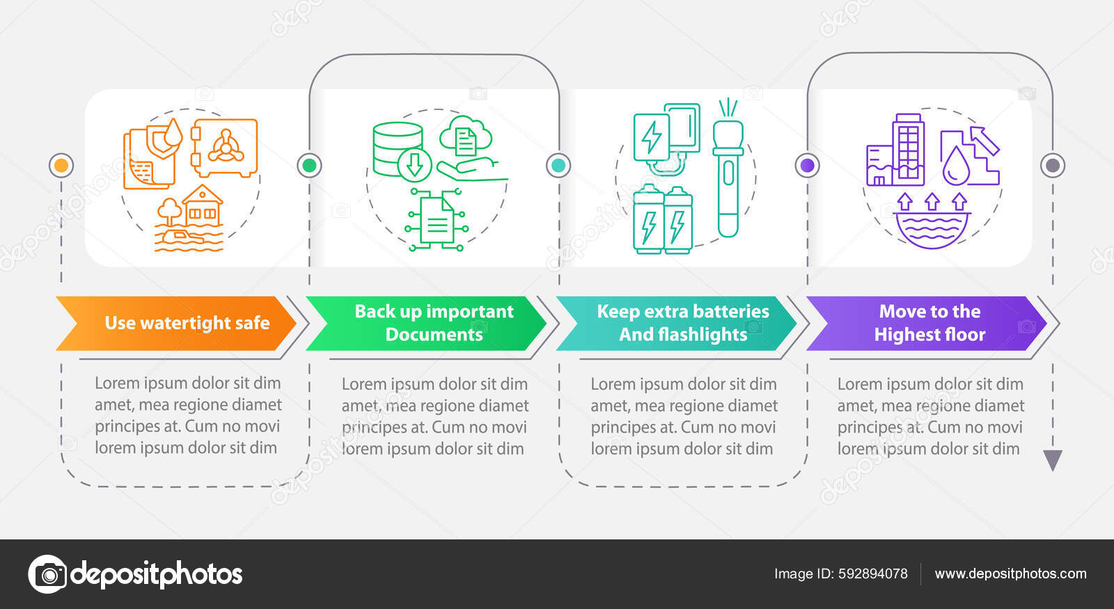 Flood Precautionary Measures Rectangle Infographic Template Data ...