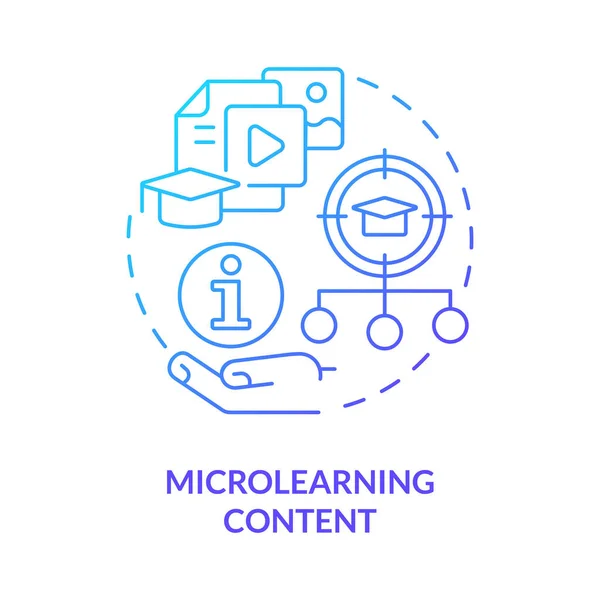 Microlearning content blue gradient concept icon. Micro learning ...