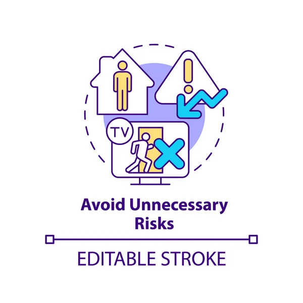 Avoid unnecessary risks concept icon. Emergency preparedness tip ...