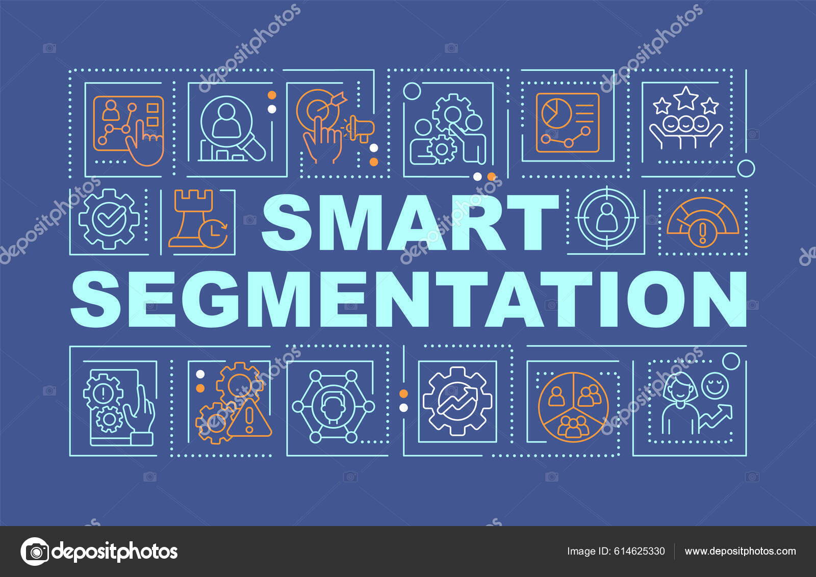 Smart Segmentation Word Concepts Dark Blue Banner Target Audience Infographics Stock Vector ...