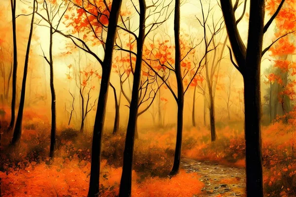 Woods Autumn Beautiful Fall Colors Stock Photo by ©ecrafts 609526304