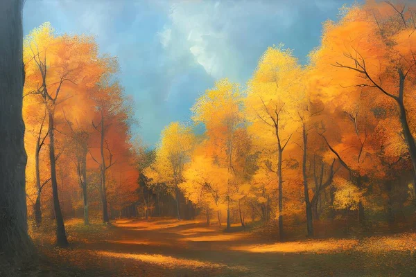 Woods Autumn Beautiful Fall Colors Stock Photo by ©ecrafts 609526304