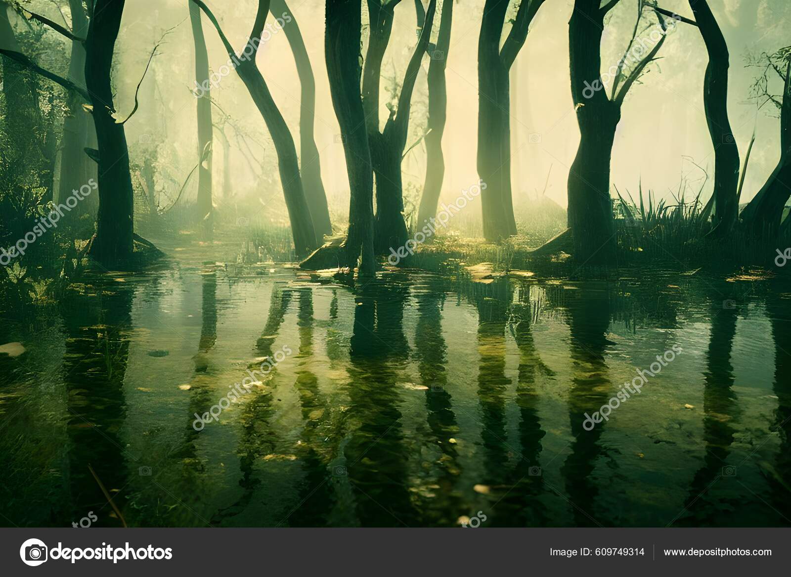 Foggy Swamp Dark Mysterious Stock Photo by ©ecrafts 609749314