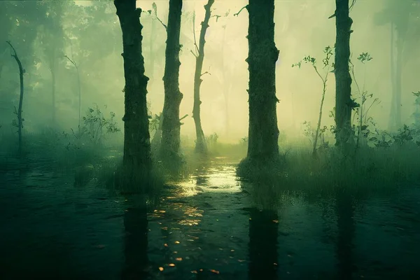 Dark Swamp Painting