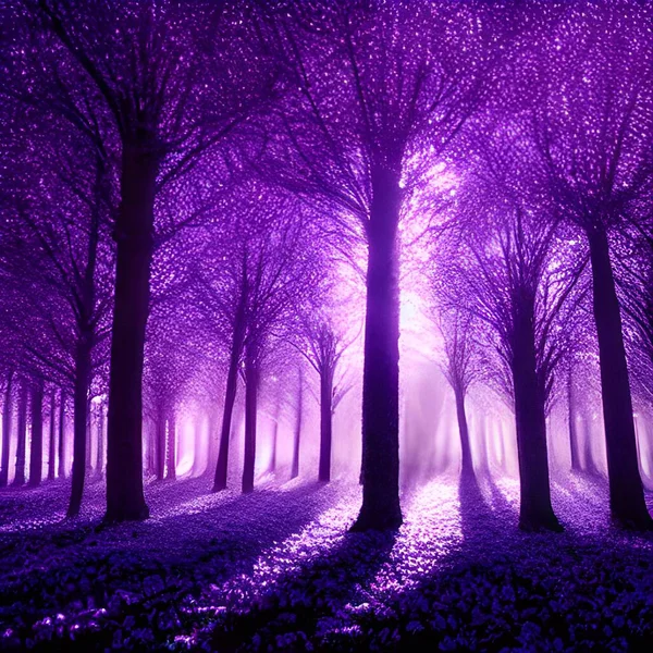 A magical enchanted purple forest. - Stock Image - Everypixel