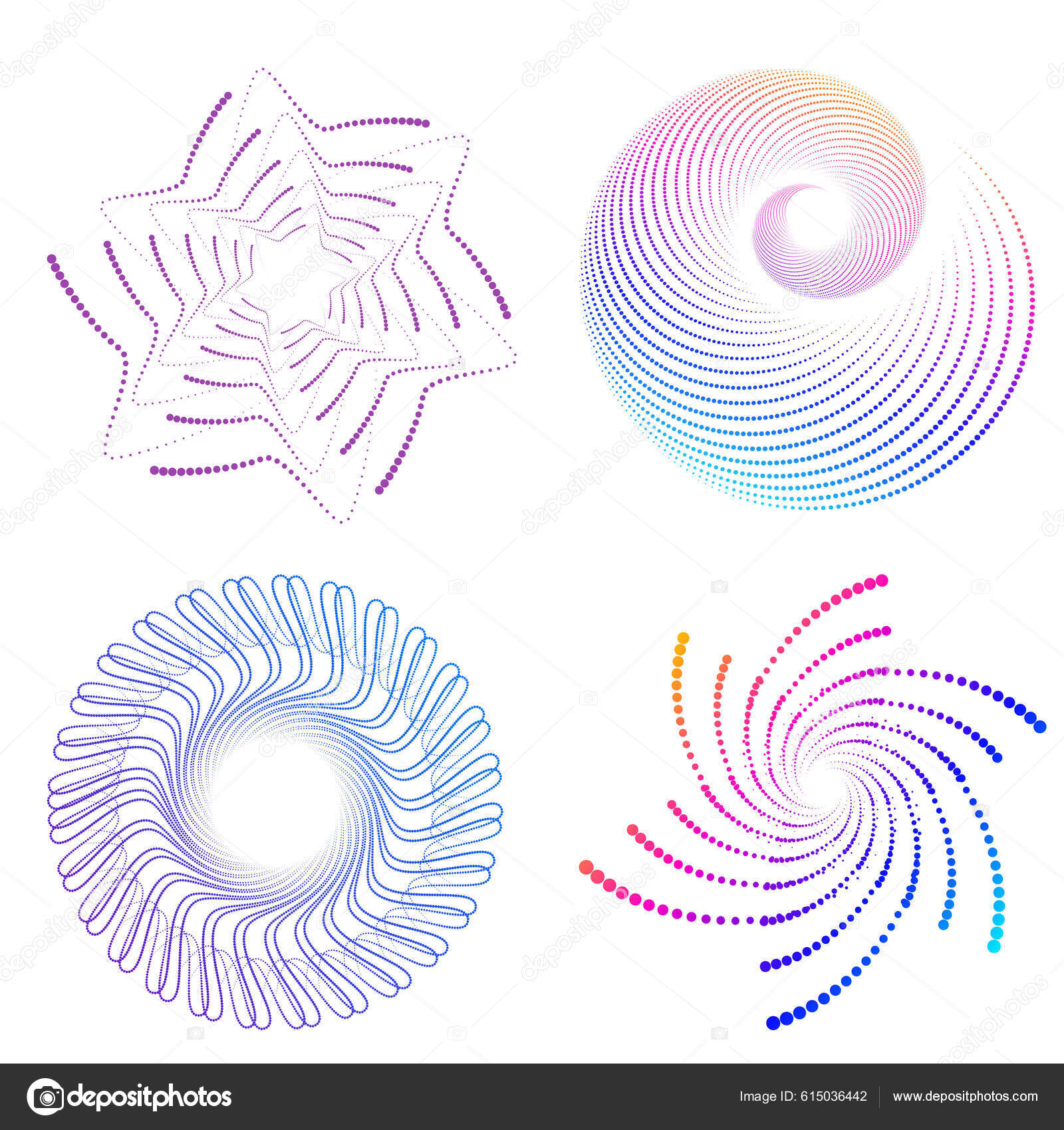 Set Design Elements Symbol Editable Halftone Frame Dot Circle Pattern ...