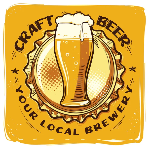 Artisan Brewery Craft Beer Emblem Black Background Vector Illustration ...