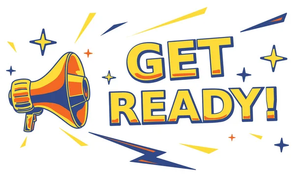 Prepárate Signo Publicitario Con Megáfono Vector de stock #543969624 de ...