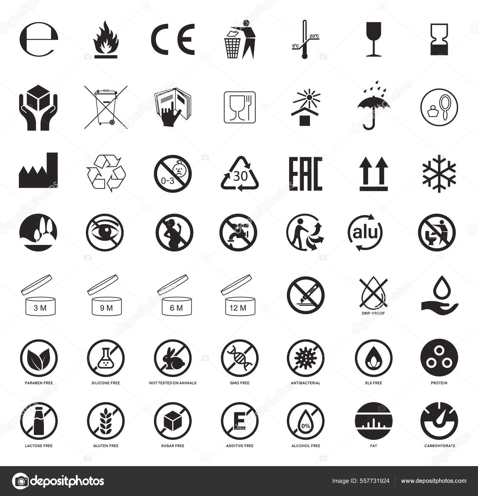 Set Packaging Symbols Handbook Simbol Umum Vektor Stok oleh ©Antikwar ...