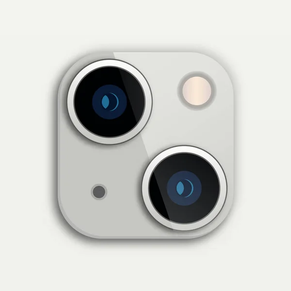 Set Triple Dual Lens Camera Iphone Vector Illustration Stock Vector ...