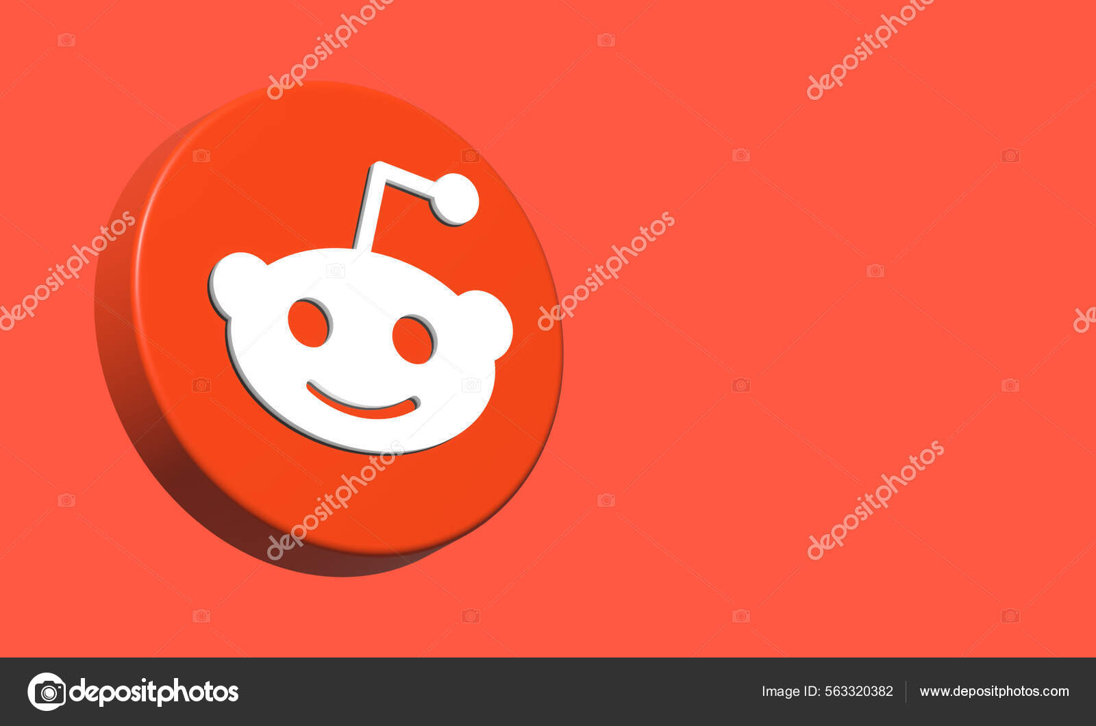 Reddit Circle Button Icon Elegant Template Blank Space Stock ...