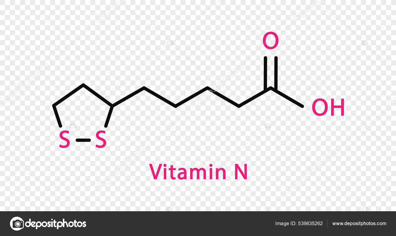 Vitamin N chemical formula. Vitamin N structural chemical formula ...
