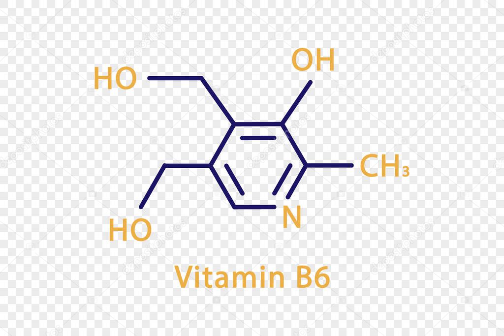 Fórmula química de vitamina B6. Fórmula química estructural de la ...