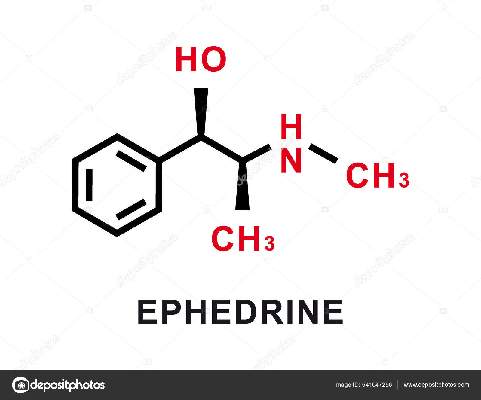 Ephedrine chemical formula. Ephedrine chemical molecular structure ...