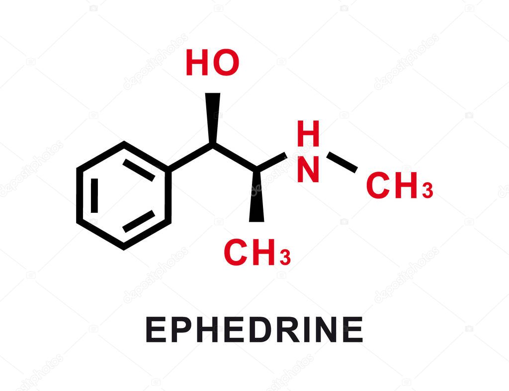 Fórmula química efedrina. Estructura molecular química de efedrina ...
