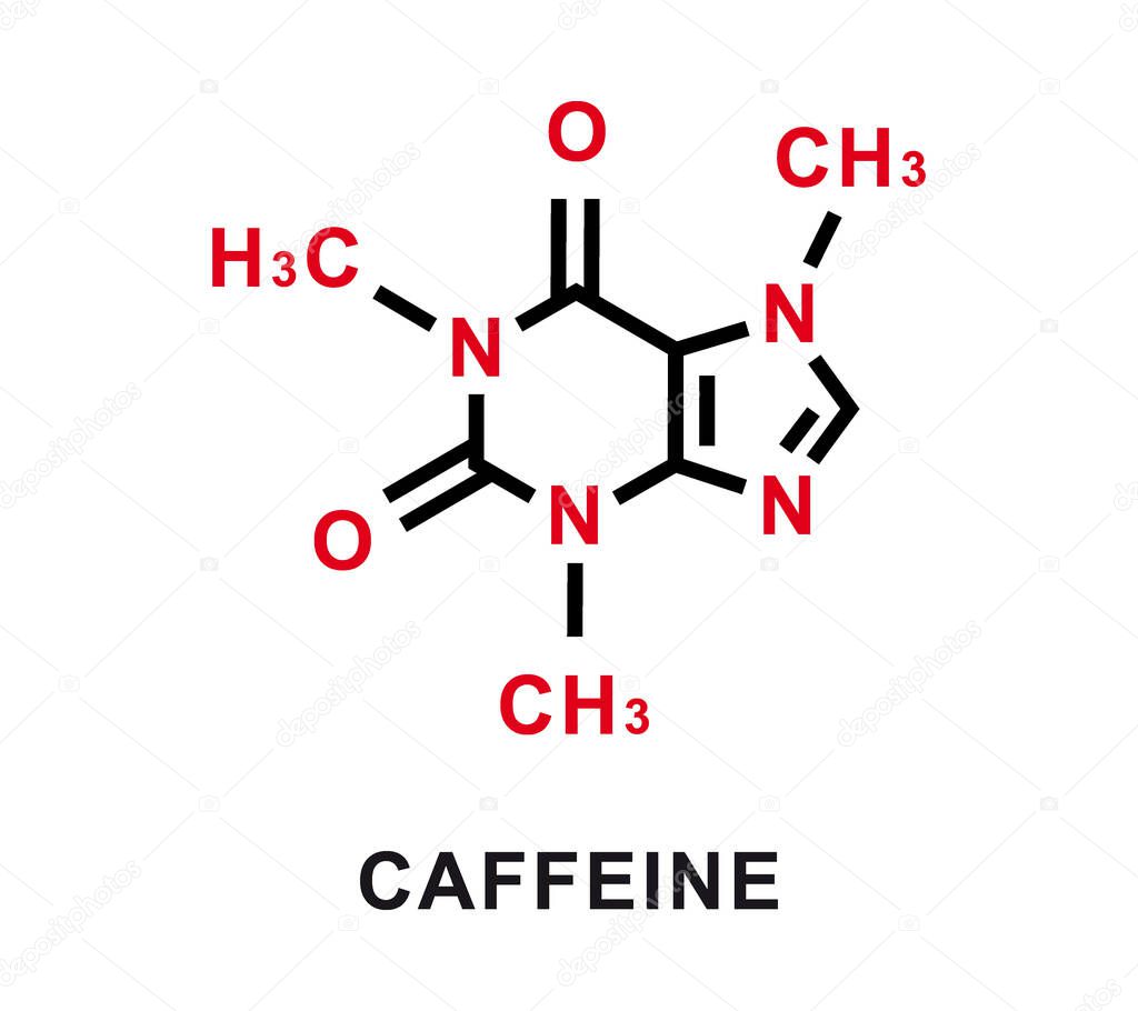 Fórmula química de cafeína. Estructura molecular química de cafeína ...