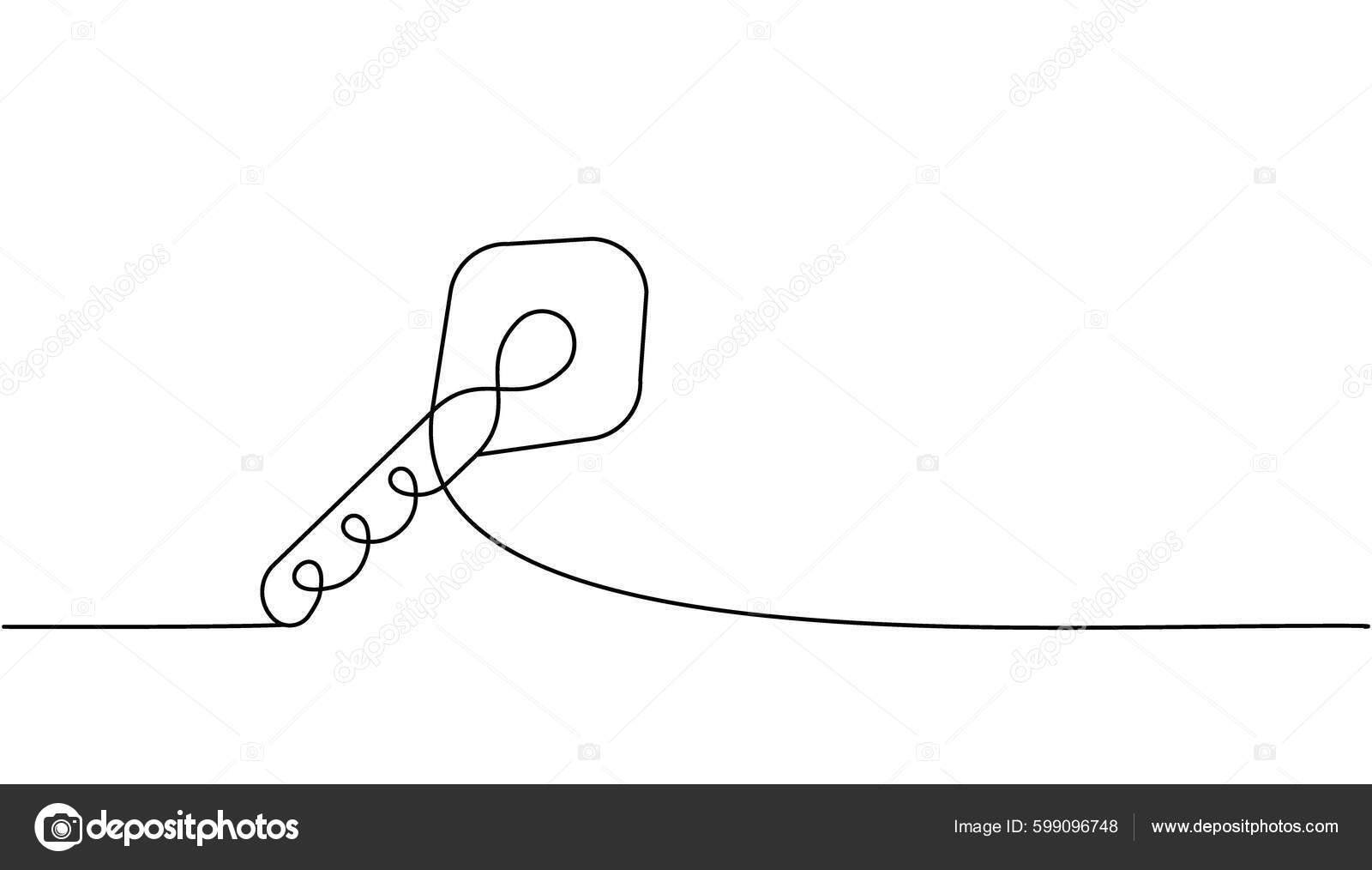 Key One Line Continuous Drawing Home Key Continuous One Line Stock ...