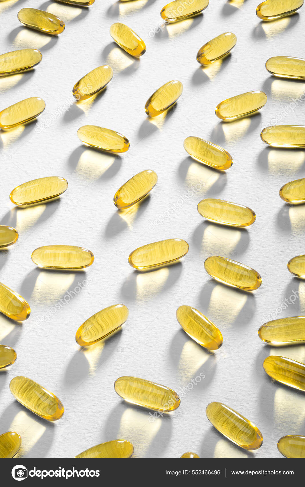 Sunlight Passes Omega Capsules Lying White Background Caustics Light ...