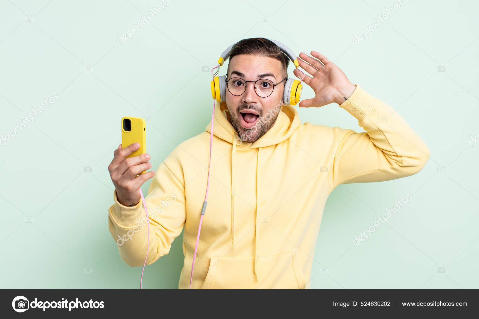 Young Handsome Man Feeling Stressed Anxious Scared Hands Head ...