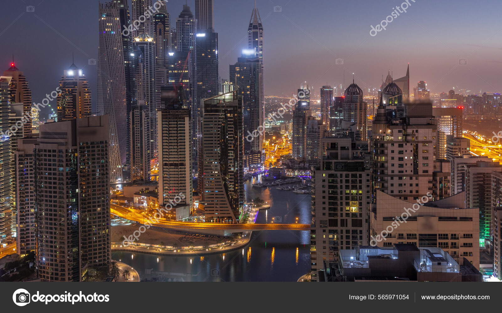 View Various Skyscrapers Tallest Recidential Block Dubai Marina Aerial ...