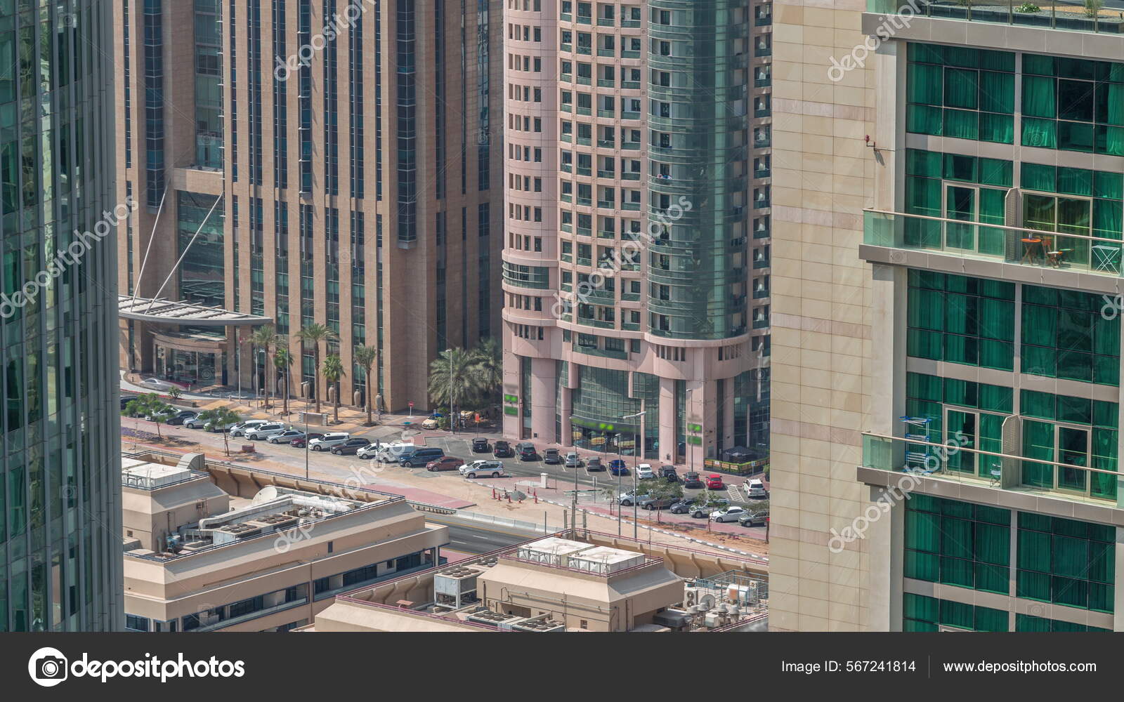 Skyscrapers Traffic Sheikh Zayed Road Difc Timelapse Dubai Uae Towers ...