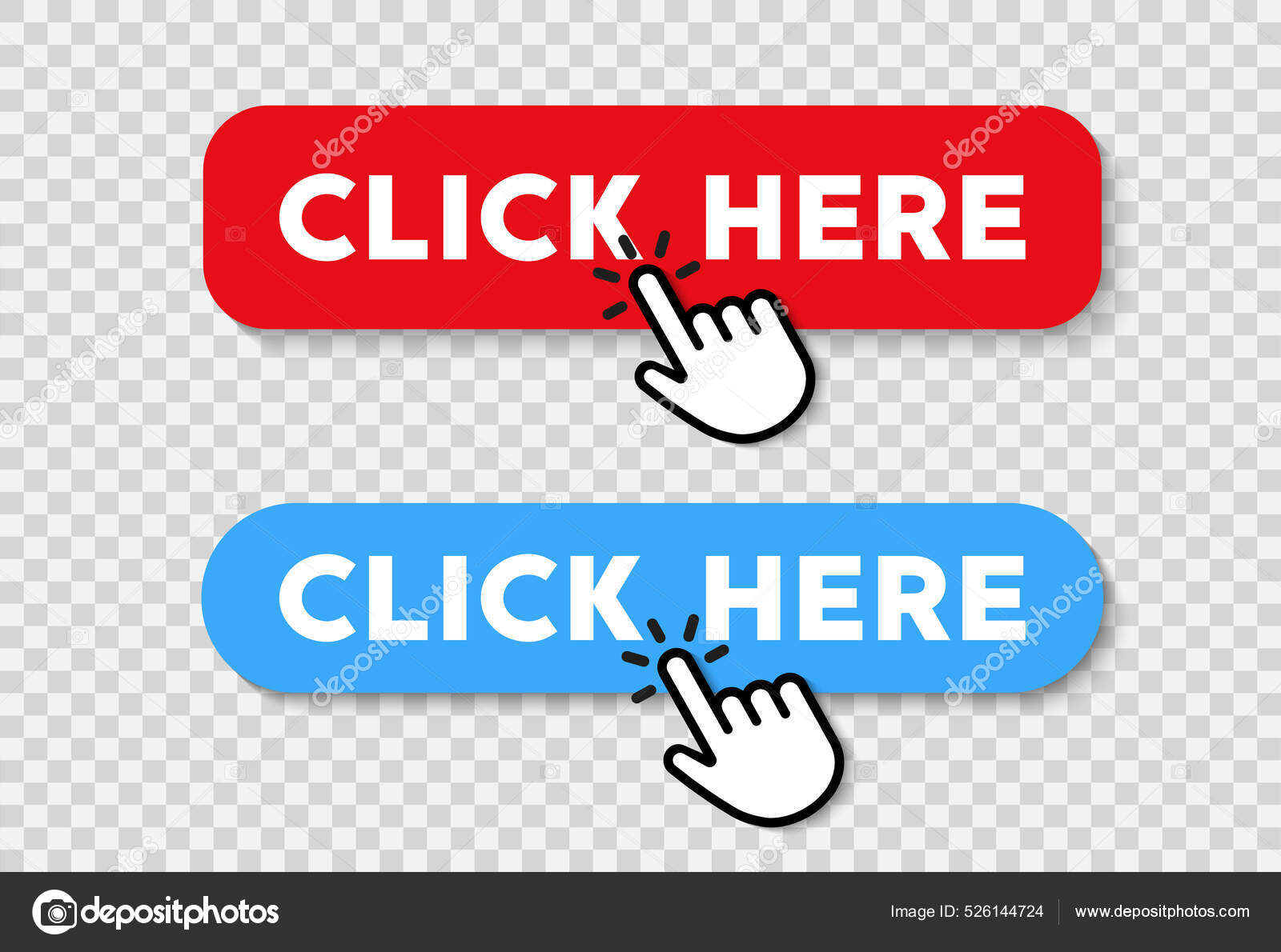 Image vectorielle Cliquez Ici Bouton Avec Curseur Main par ©4zeva - 526144724