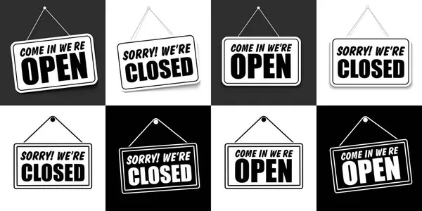 Come We're Open Closed Signboard Rope Transparent Background Vector ...