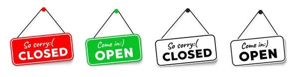 Come We're Open Closed Signboard Rope Transparent Background Vector Illustration Stock Vector by ...