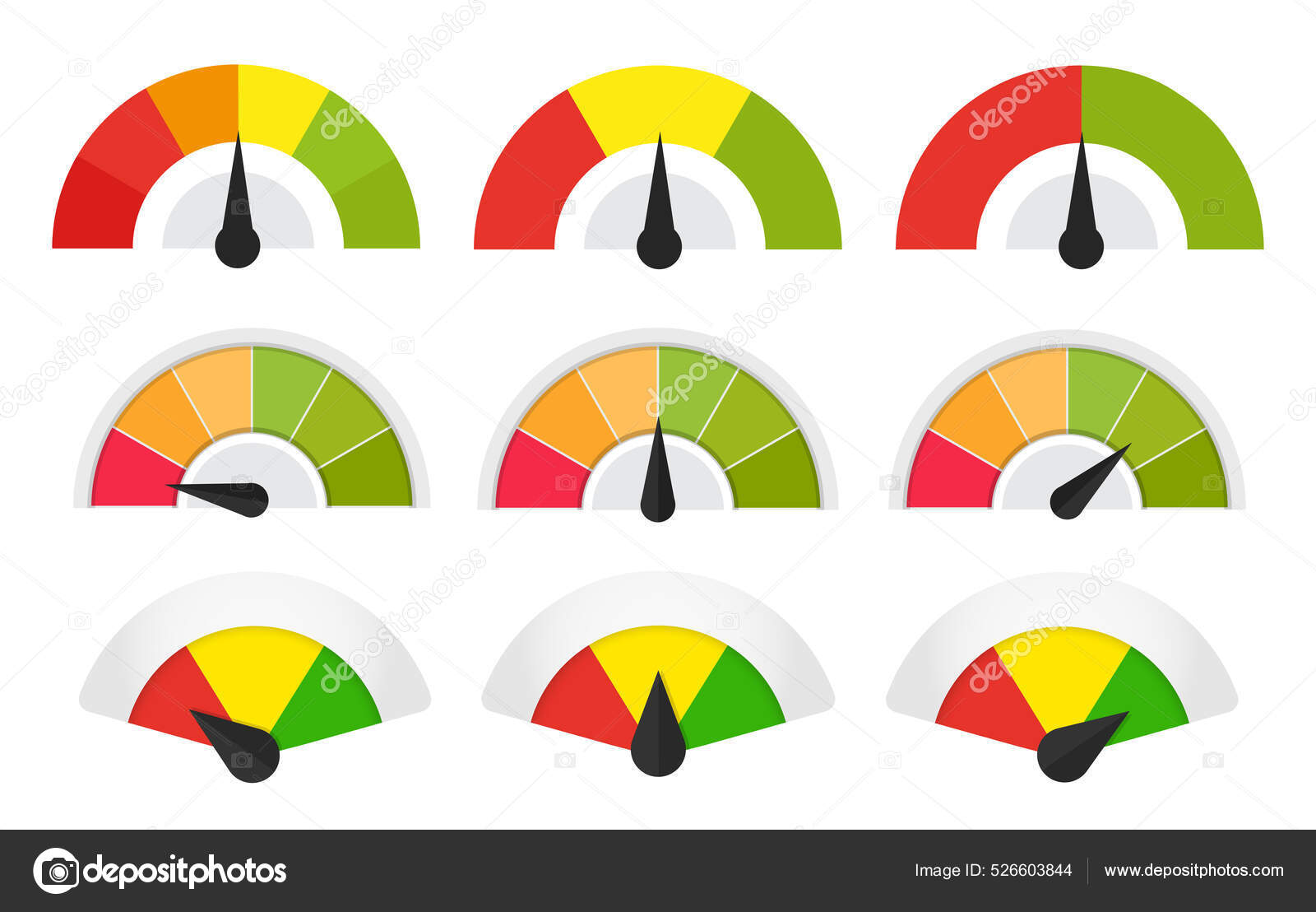 Customer Meter Different Emotion Customer Service Mangement Vector Flat ...