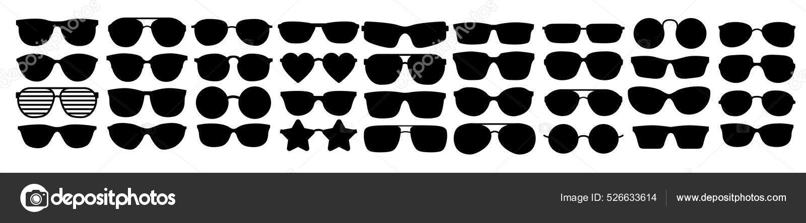 Many Types Glasses Fashion Collection Set Glasses Isolated Vector Illustration Stock Vector By
