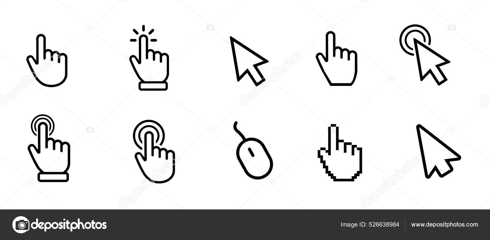 Vector Hand Cursors Icons Click Set Stock Vector by ©4zeva 526638984